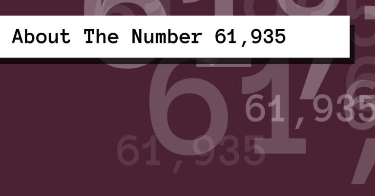 About The Number 61,935