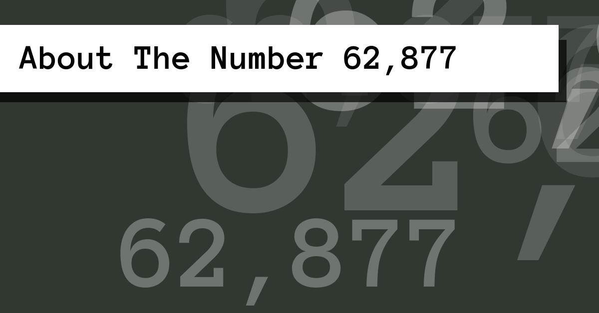 About The Number 62,877