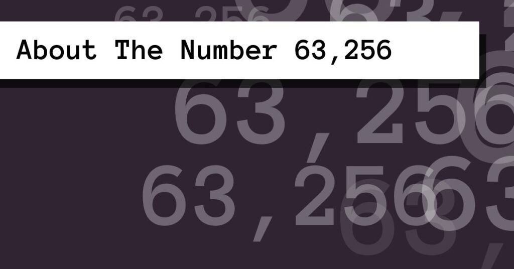 About The Number 63,256