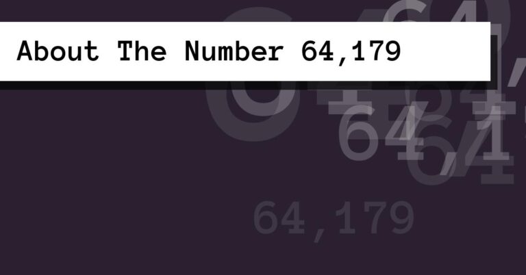 About The Number 64,179