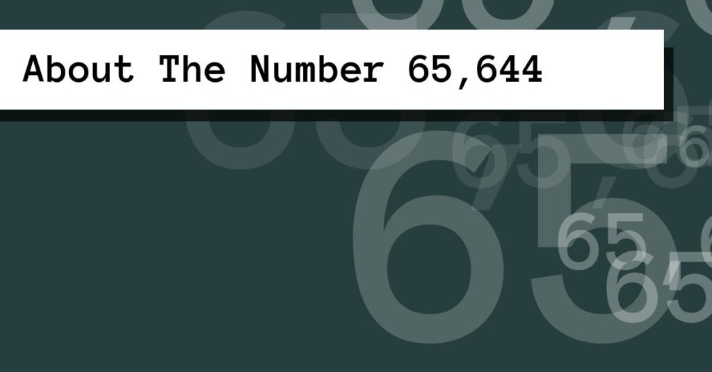 About The Number 65,644