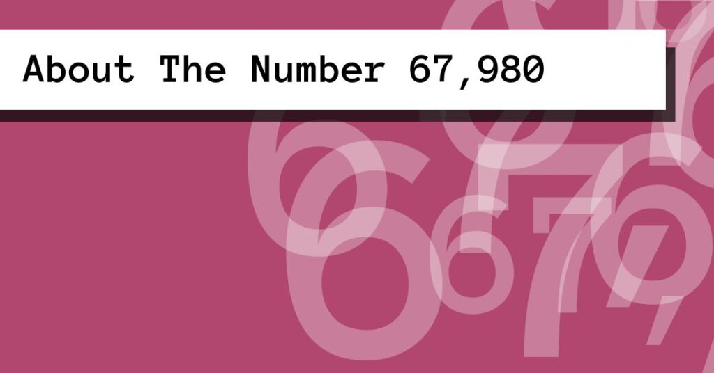 About The Number 67,980