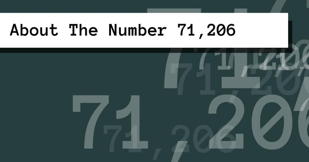 About The Number 71,206