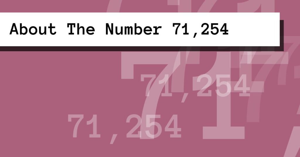 About The Number 71,254