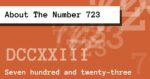 About The Number 723
