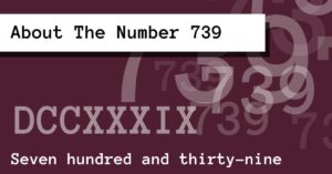 About The Number 739