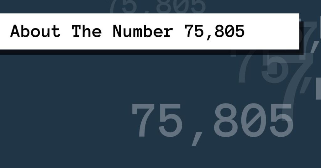 About The Number 75,805
