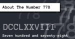 About The Number 778