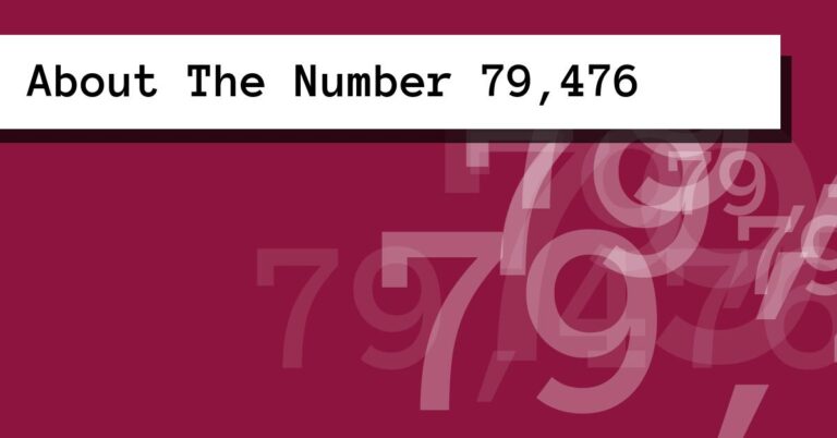 About The Number 79,476