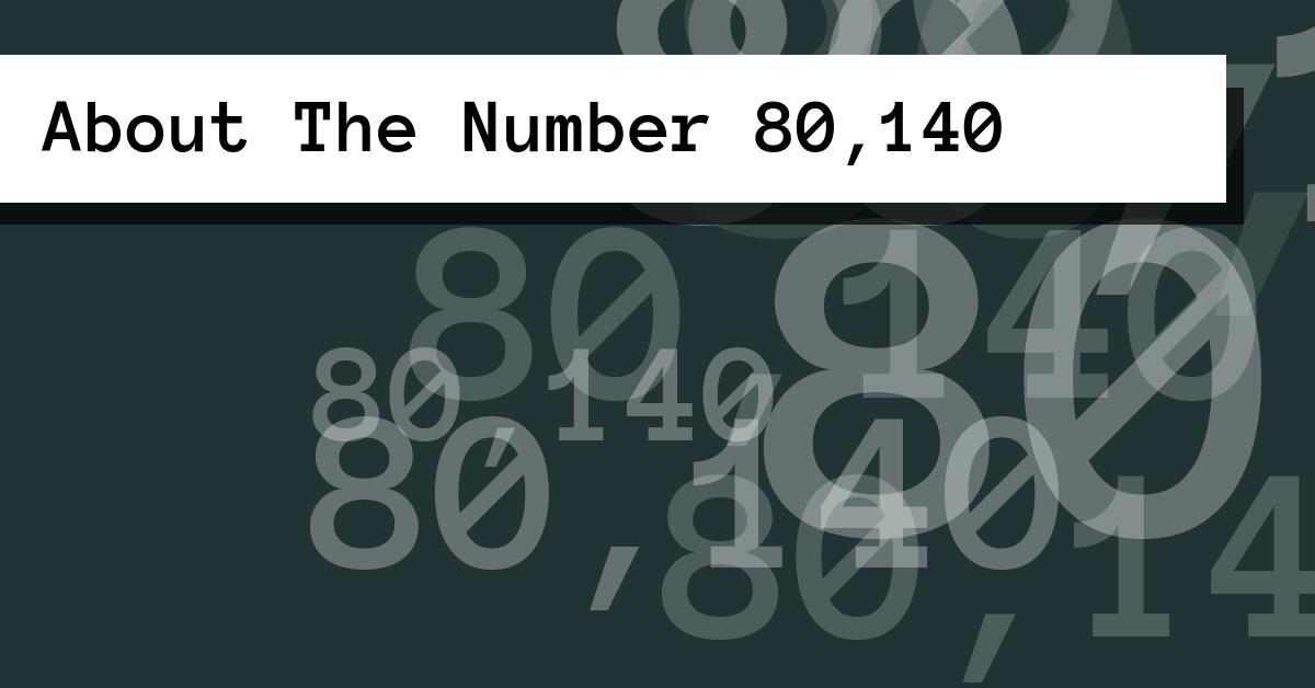 About The Number 80,140
