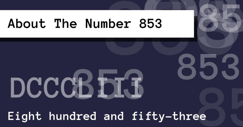 About The Number 853