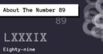 About The Number 89