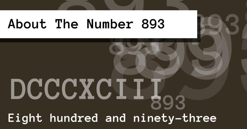 About The Number 893