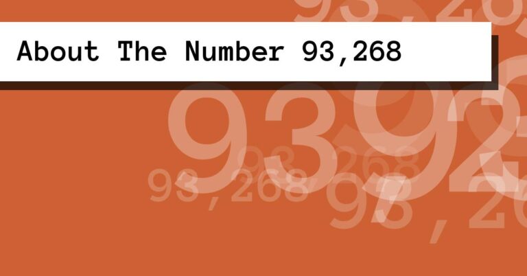 About The Number 93,268