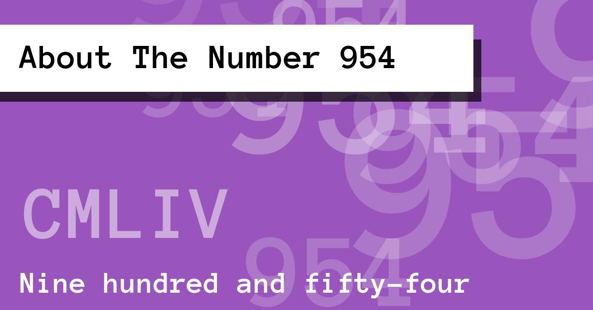 About The Number 954