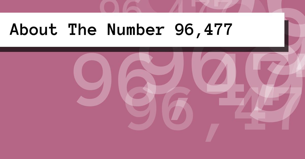 About The Number 96,477
