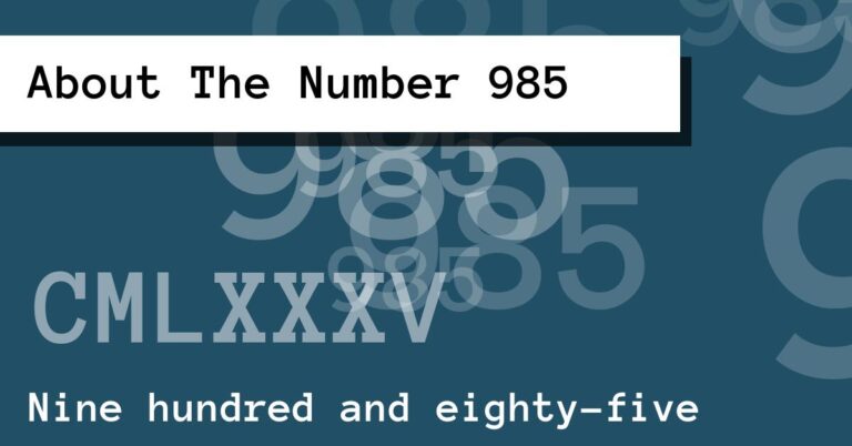 About The Number 985